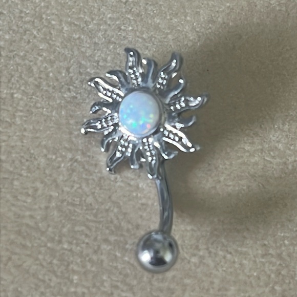 belly ring | Jewelry | Opal Silver Belly Ring | Poshmark